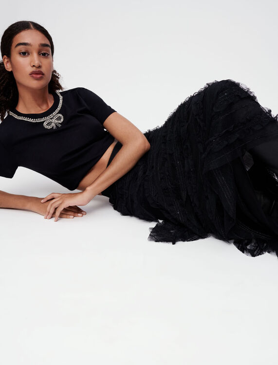 122jifini Dotted Swiss Tulle Skirt With Sequins Skirts And Shorts