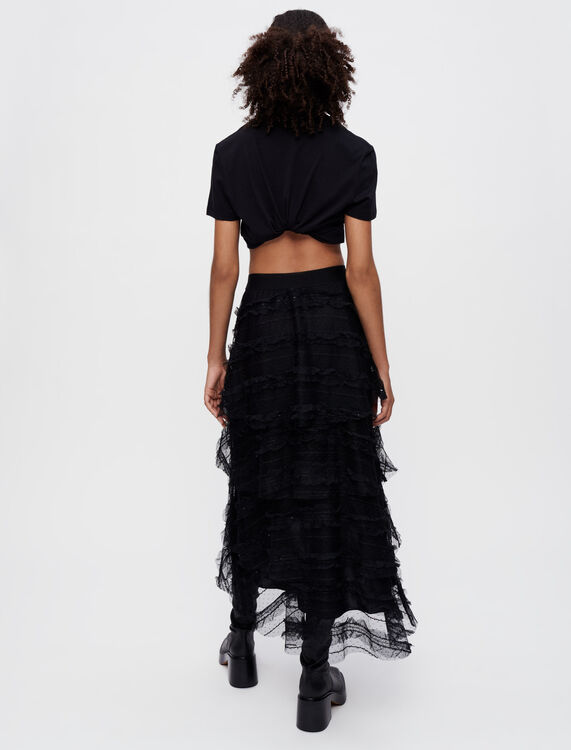 122jifini Dotted Swiss Tulle Skirt With Sequins Skirts And Shorts