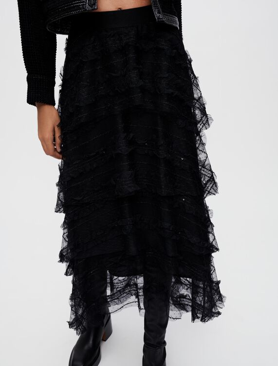 122jifini Dotted Swiss Tulle Skirt With Sequins Skirts And Shorts